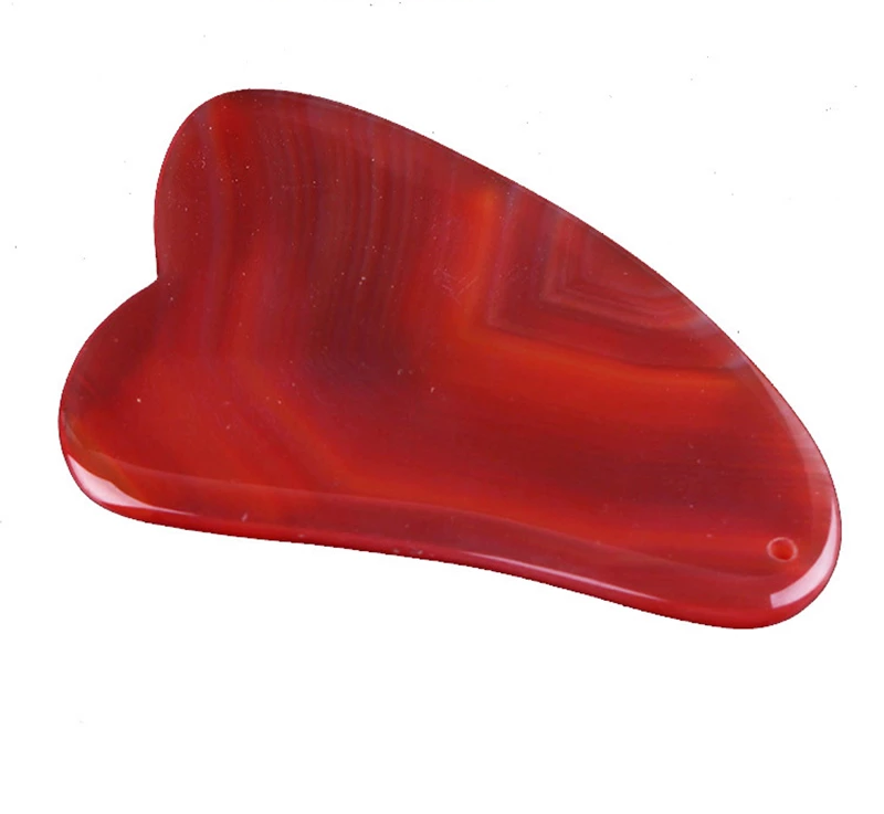 Gua Sha Schraper Rode Agaat Hart - Massage Fabriek